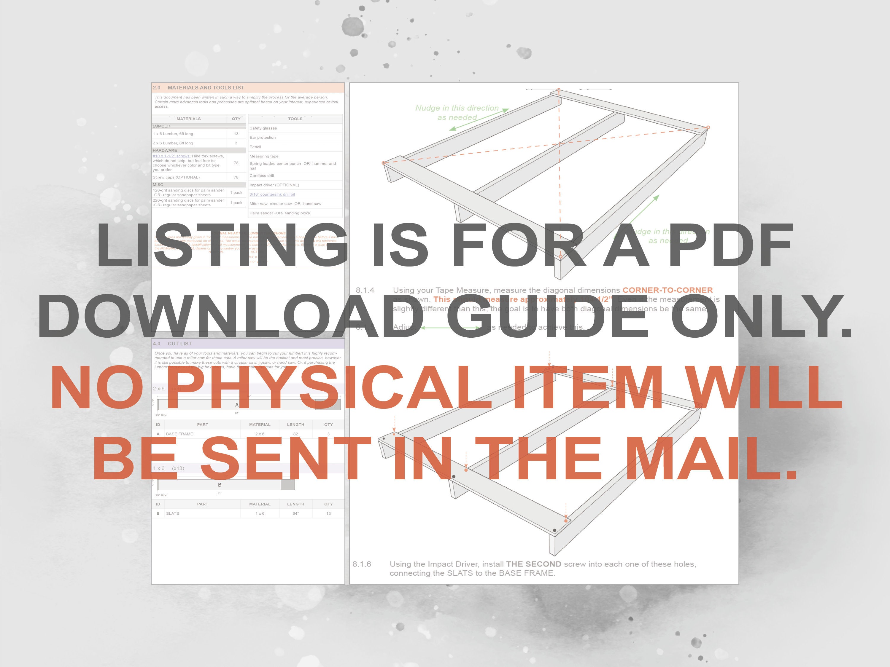 FULL Modern Platform Bed Detailed Printable PDF - Etsy