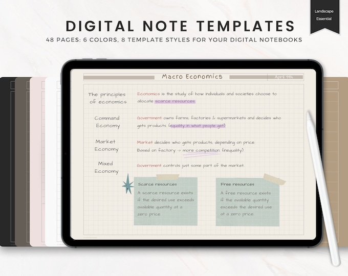 30pages-goodnotes, Notability Notetaking Paper Templates- Landscape ...