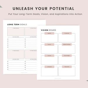Goal Planner Bundle Printable, 2023 Goals Tracker, SMART Goal Setting ...