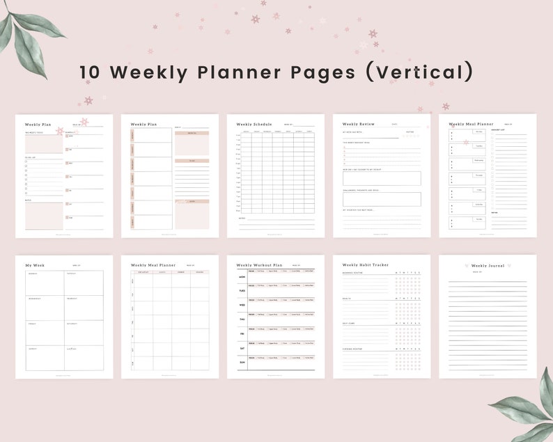 Weekly Planner Bundle Printable Time Blocking Weekly Planner - Etsy