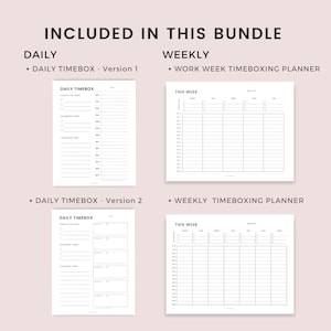 Time Box Planner Bundle Printable Weekly, Daily Hourly Time Blocking ...
