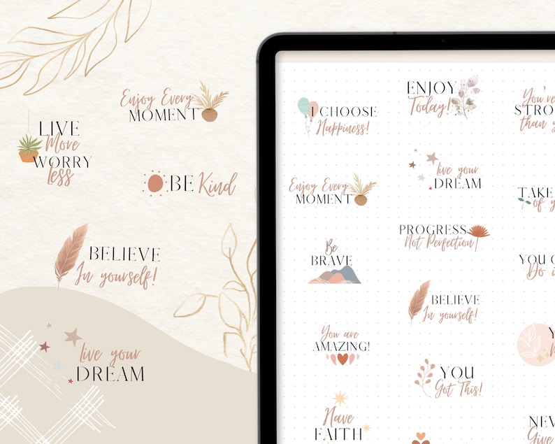 Positive Affirmations Digital Planner Stickers for Goodnotes - Etsy