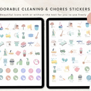Cleaning Digital Planner Stickers for Goodnotes, Chores Stickers for ...