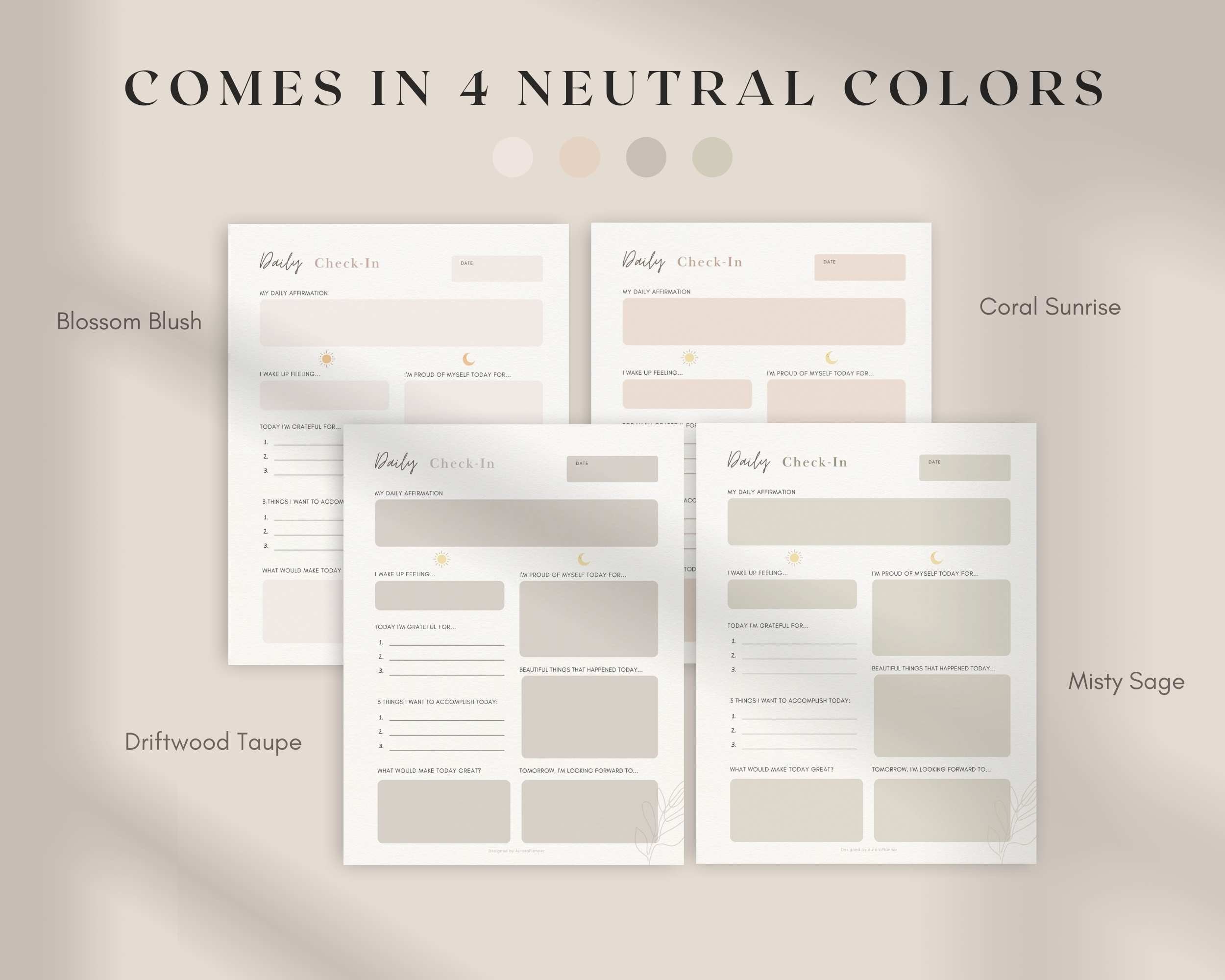 Digital Daily Reflections Template, 5 Minute Daily Gratitude, iPad ...