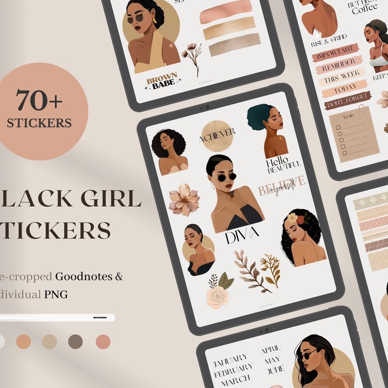 Black Girl Sticker - Etsy