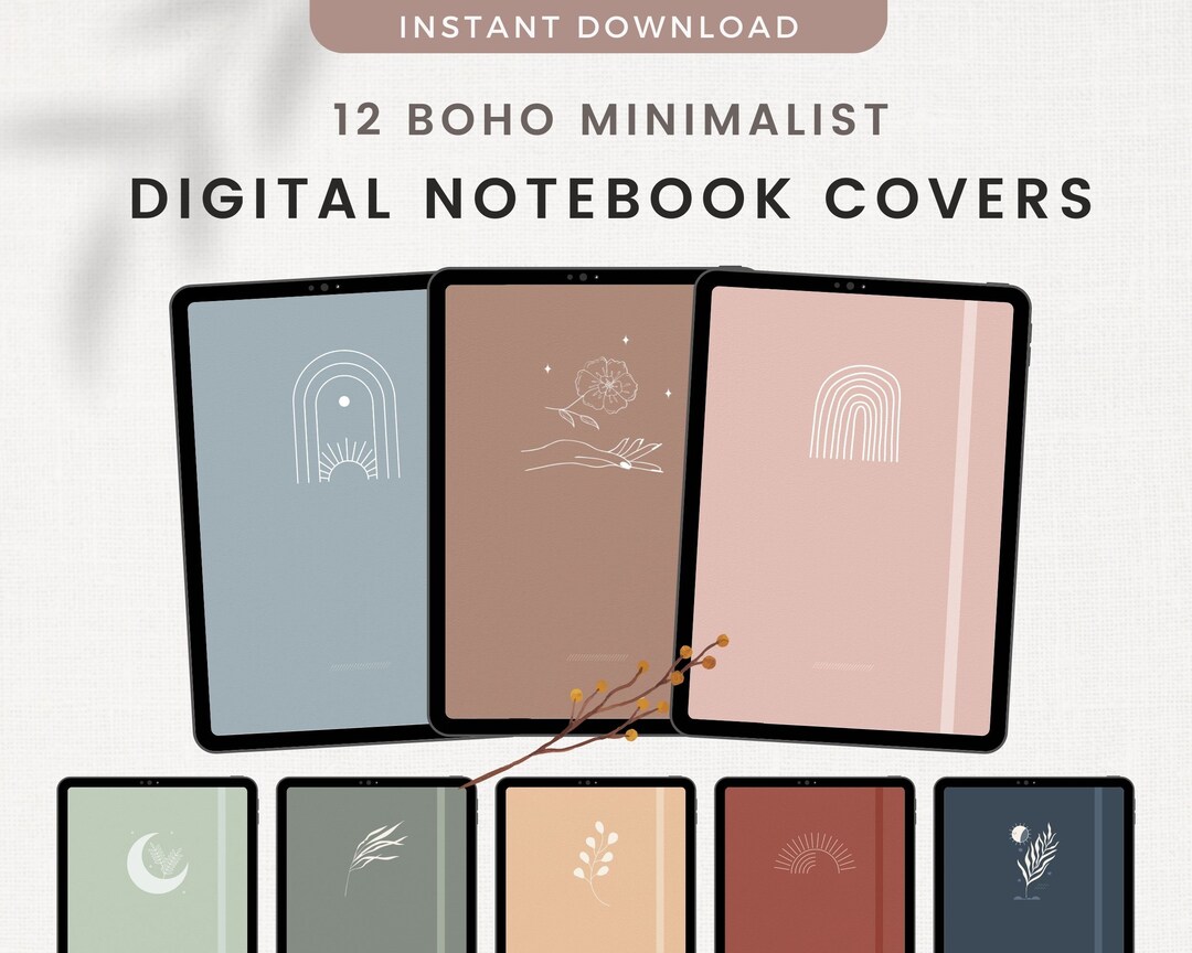 12 Boho Digital Notebook Covers, Bohemian Digital Planner Cover ...