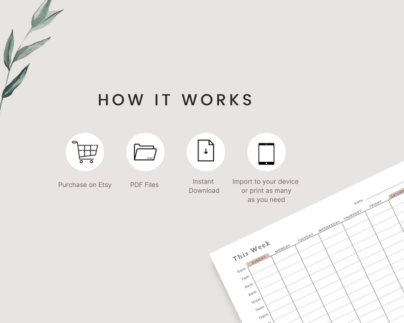 Hourly Weekly Planner Printable, Time Blocking, Time Blocking Digital ...