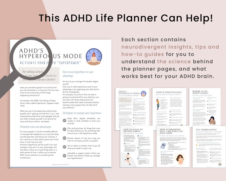 ADHD Adult Planner Printable, Ultimate Neurodivergent Productivity ...