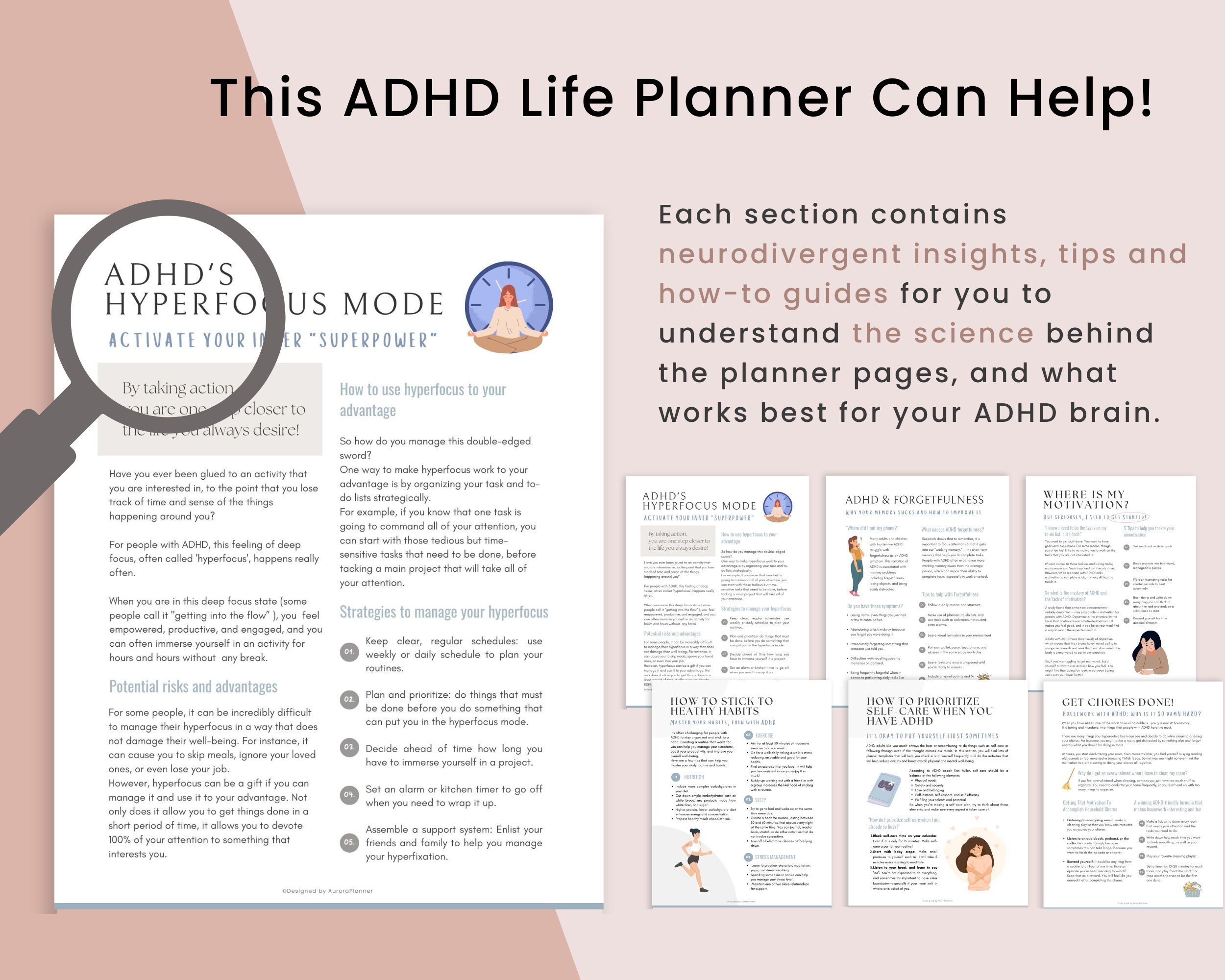 ADHD Adult Planner Printable, Ultimate Neurodivergent Productivity ...