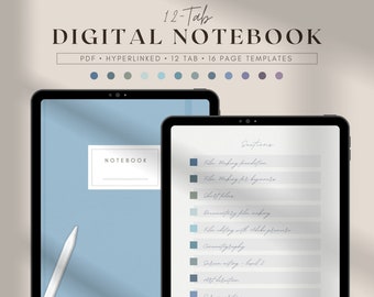 Digital Notebook Tabs Goodnotes Notebook for Ipad - Etsy