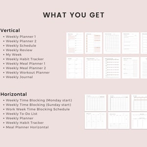 Weekly Planner Bundle Printable, Time Blocking Weekly Planner, Weekly ...