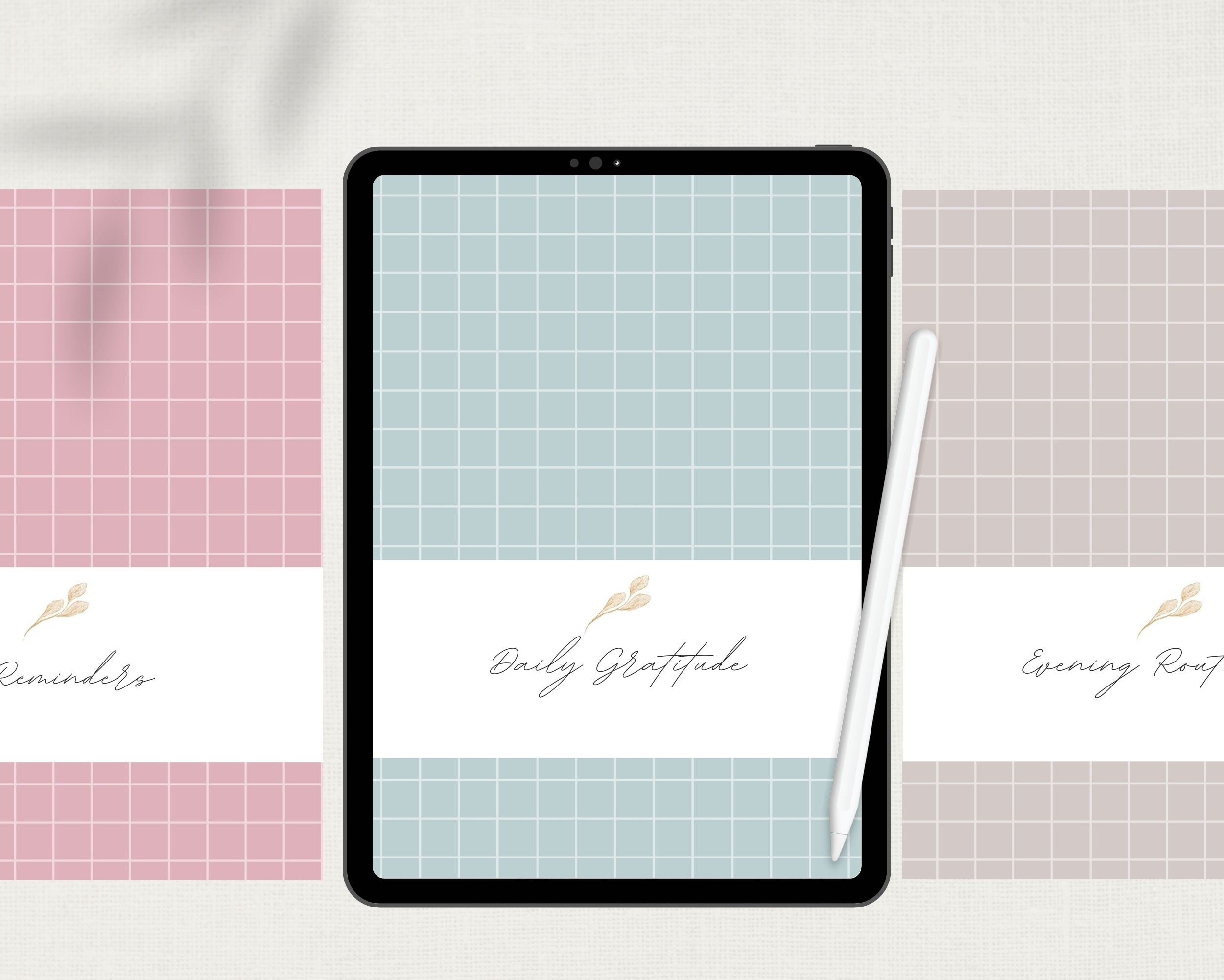 12 Grid Notebook Covers for Planners, Journals, Rainbow Goodnotes ...
