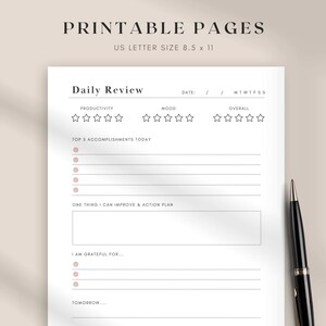 Digital Daily Review, Daily Reflection Journal, 5 Minute Bedtime ...