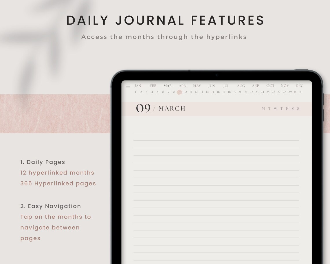 Digital Daily Journal Undated Digital 365 Day Diary - Etsy
