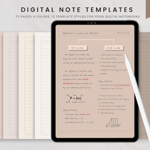Digital Note Taking Template, Digital Notepad, Note Taking Template ...