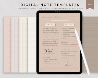 Cornell Digital Note Taking Template, Digital Notepad, Note Taking ...