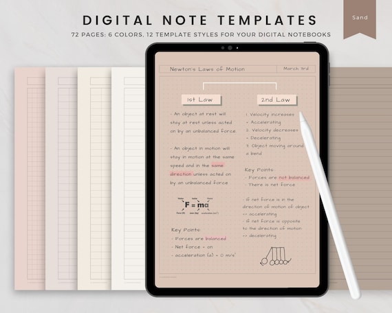 Digital Note Taking Template Digital Notepad Note Taking | Etsy