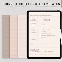Study Digital Note Taking Template, Student Lecture Notes Template ...