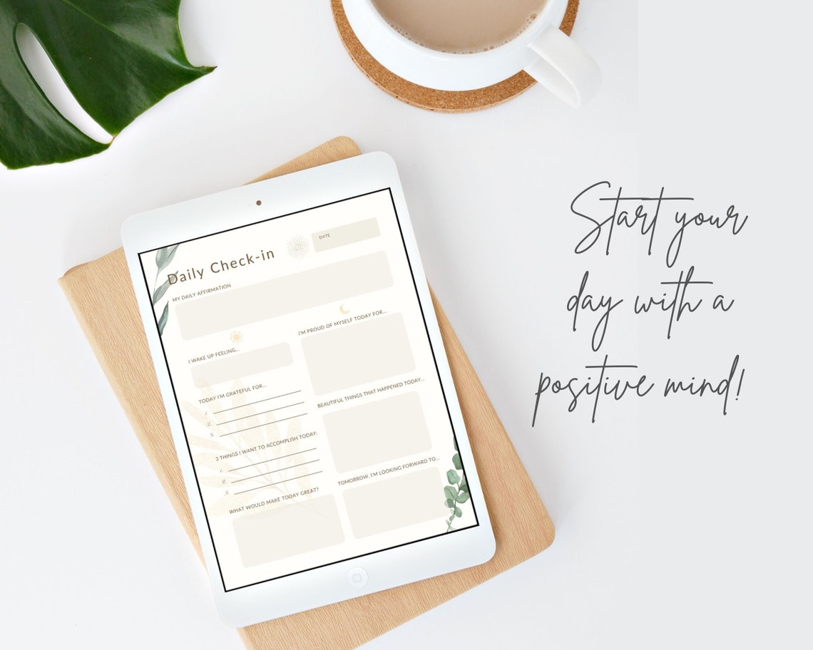 Daily Check in Digital & Printable Journal Mindfulness Self - Etsy