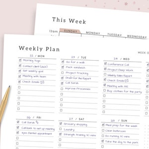 Weekly Planner Bundle Printable, Time Blocking Weekly Planner, Weekly ...
