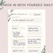 Daily Check in Digital & Printable Journal Mindfulness, Self Reflection ...