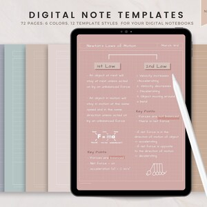 Digital Note Taking Template, Digital Notepad, Note Taking Template ...