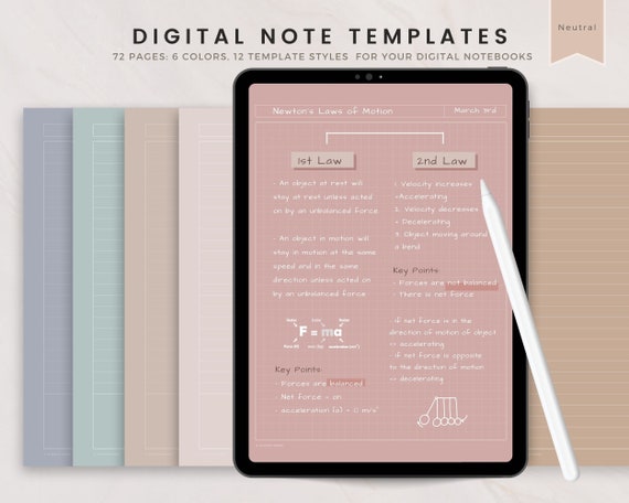 Digital Note Taking Template Digital Notepad Note Taking - Etsy
