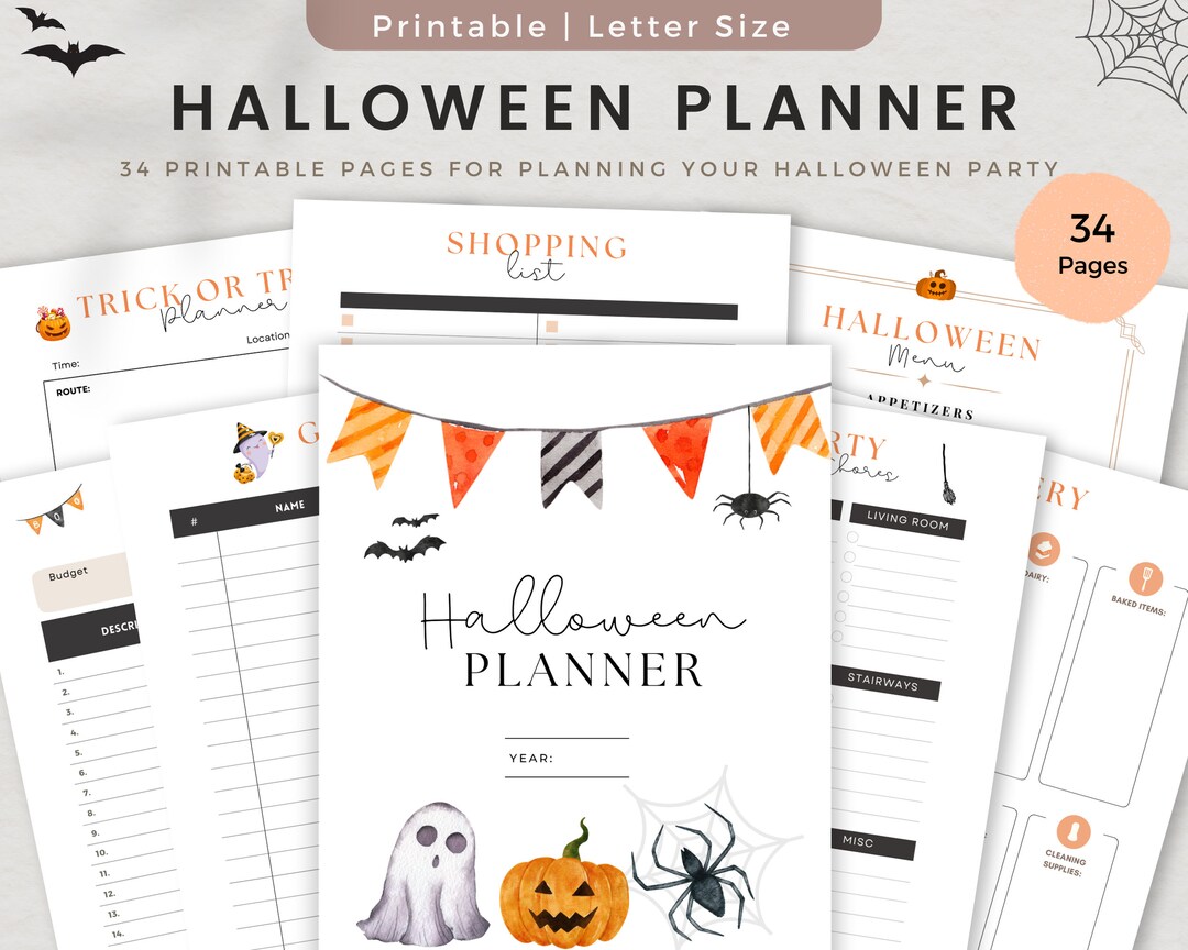 Halloween Planner, Holiday Planner, Halloween Planner Insert, Printable ...