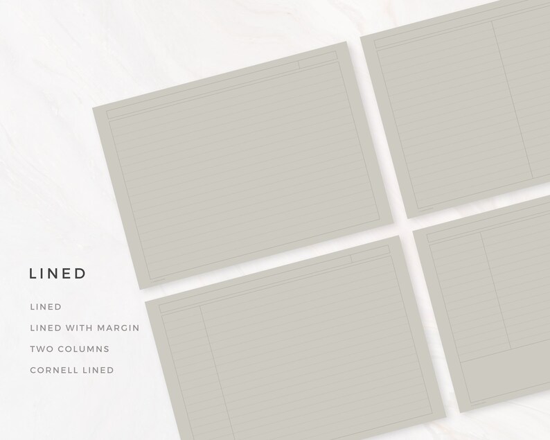 Landscape Digital Note Taking Template Goodnotes, Horizontal Notebook ...