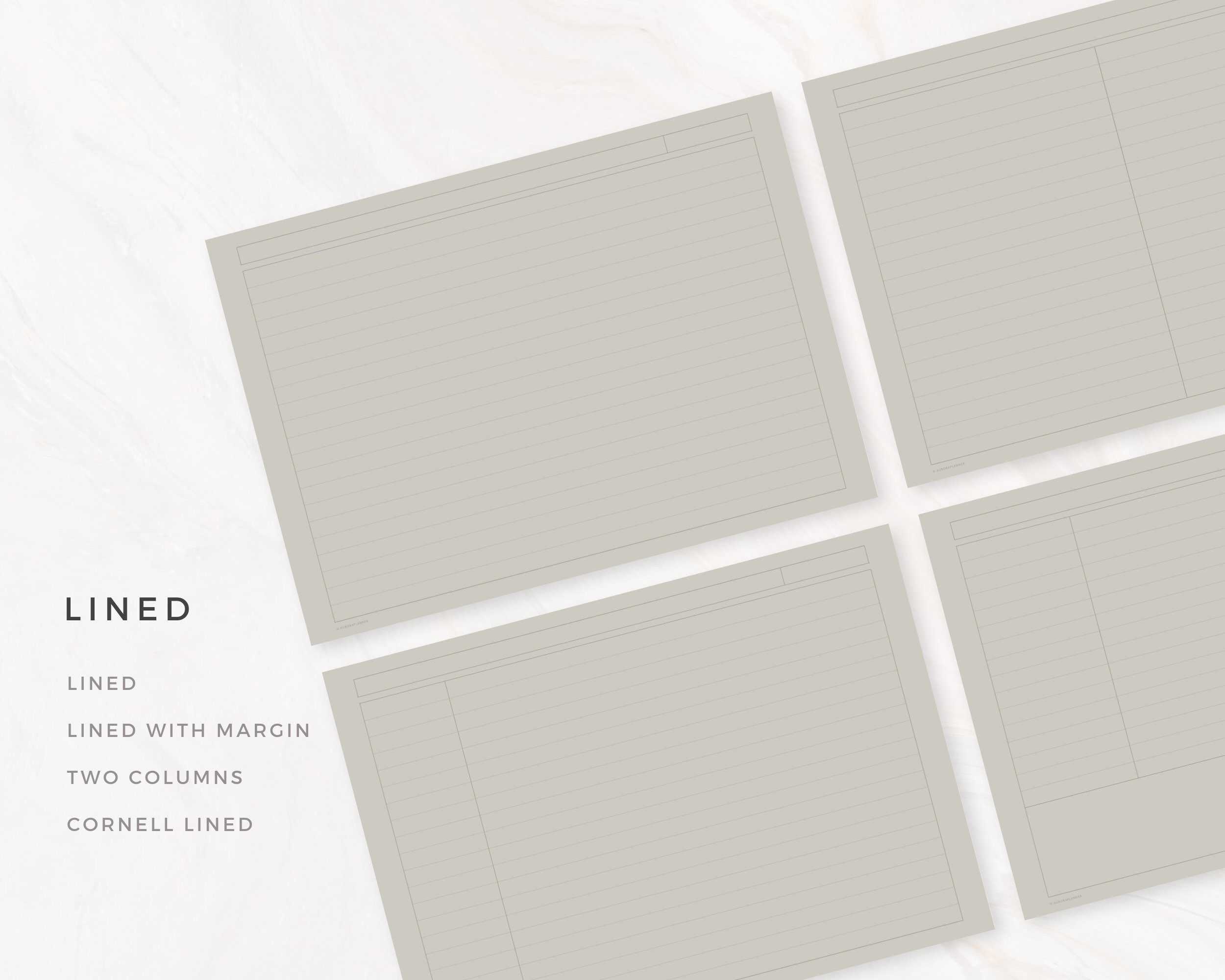 Landscape Digital Note Taking Template Goodnotes, Horizontal Notebook ...