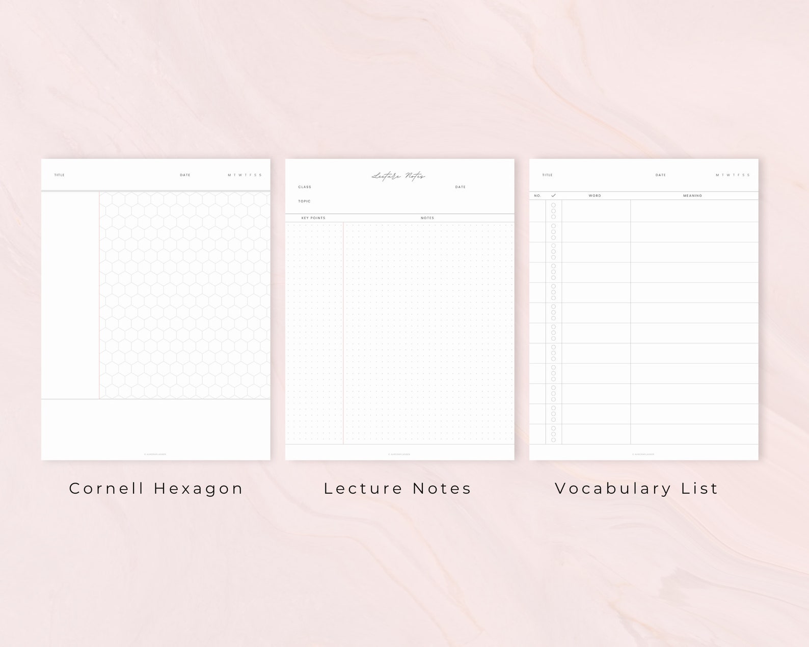 Study Digital Note Taking Template, Student Lecture Notes Template ...