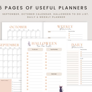 Halloween Planner, Holiday Planner, Halloween Planner Insert, Printable ...