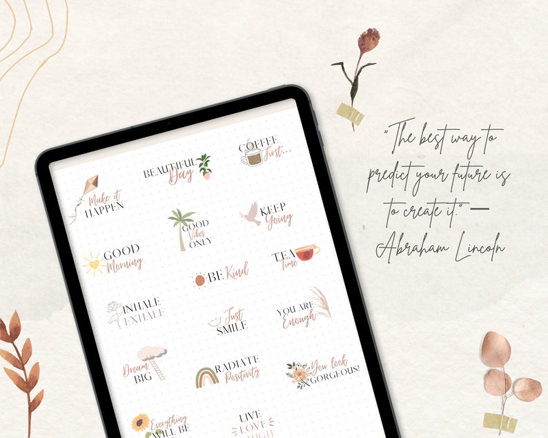 Positive Affirmations Digital Planner Stickers for Goodnotes - Etsy