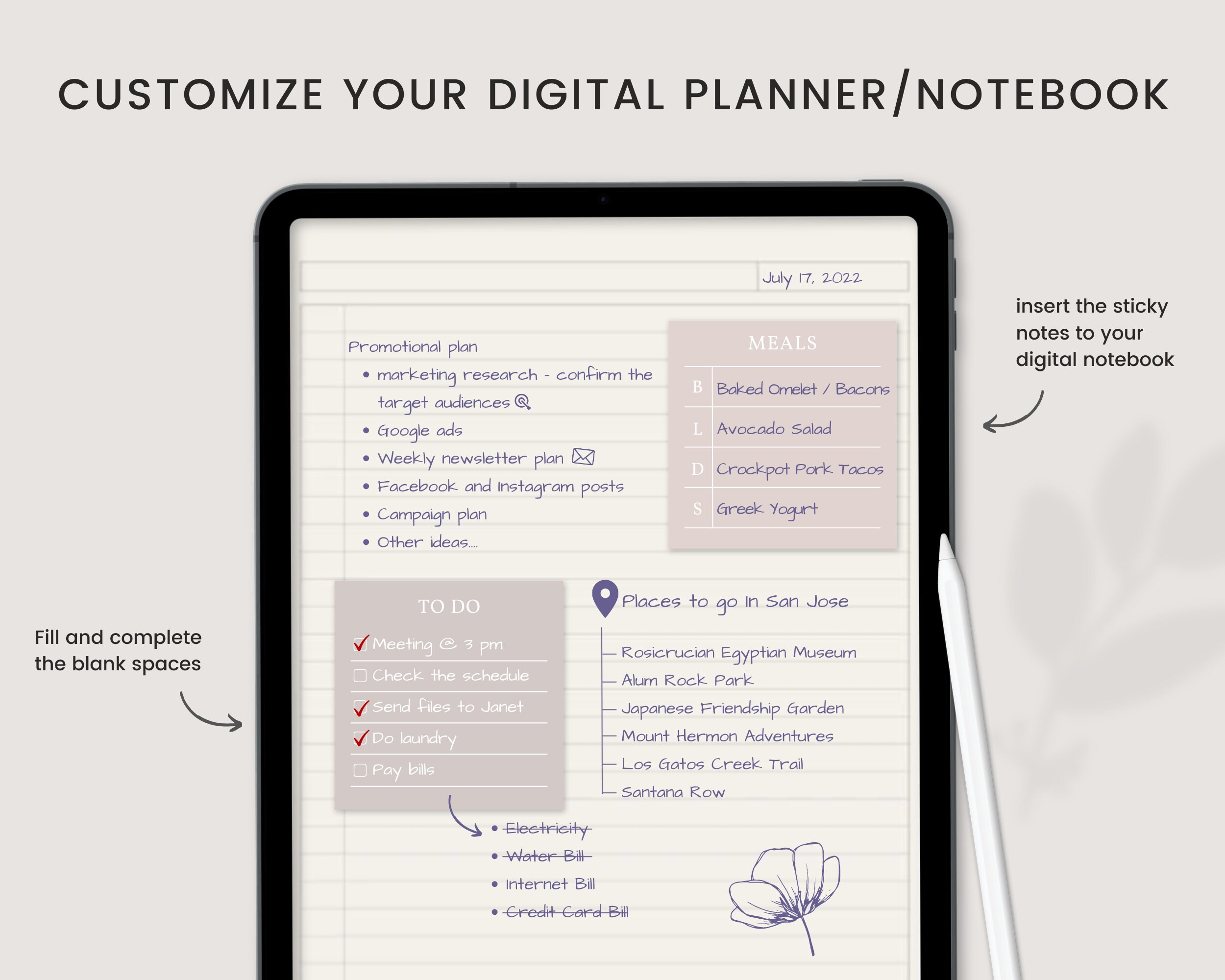 Digital Sticky Notes, Functional Sticky Note, Neutral Pre-cropped ...