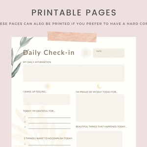 Daily Check in Digital & Printable Journal | Mindfulness, Self ...