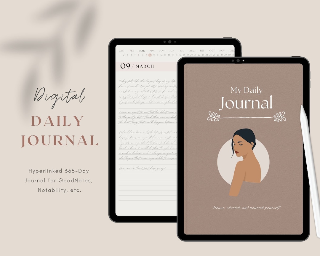 Digital Daily Journal, Undated Digital 365 Day Diary, Goodnotes ...
