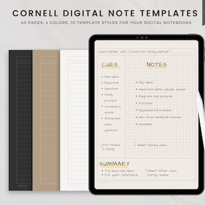 Cornell Digital Note Taking Template Digital Notepad Note | Etsy