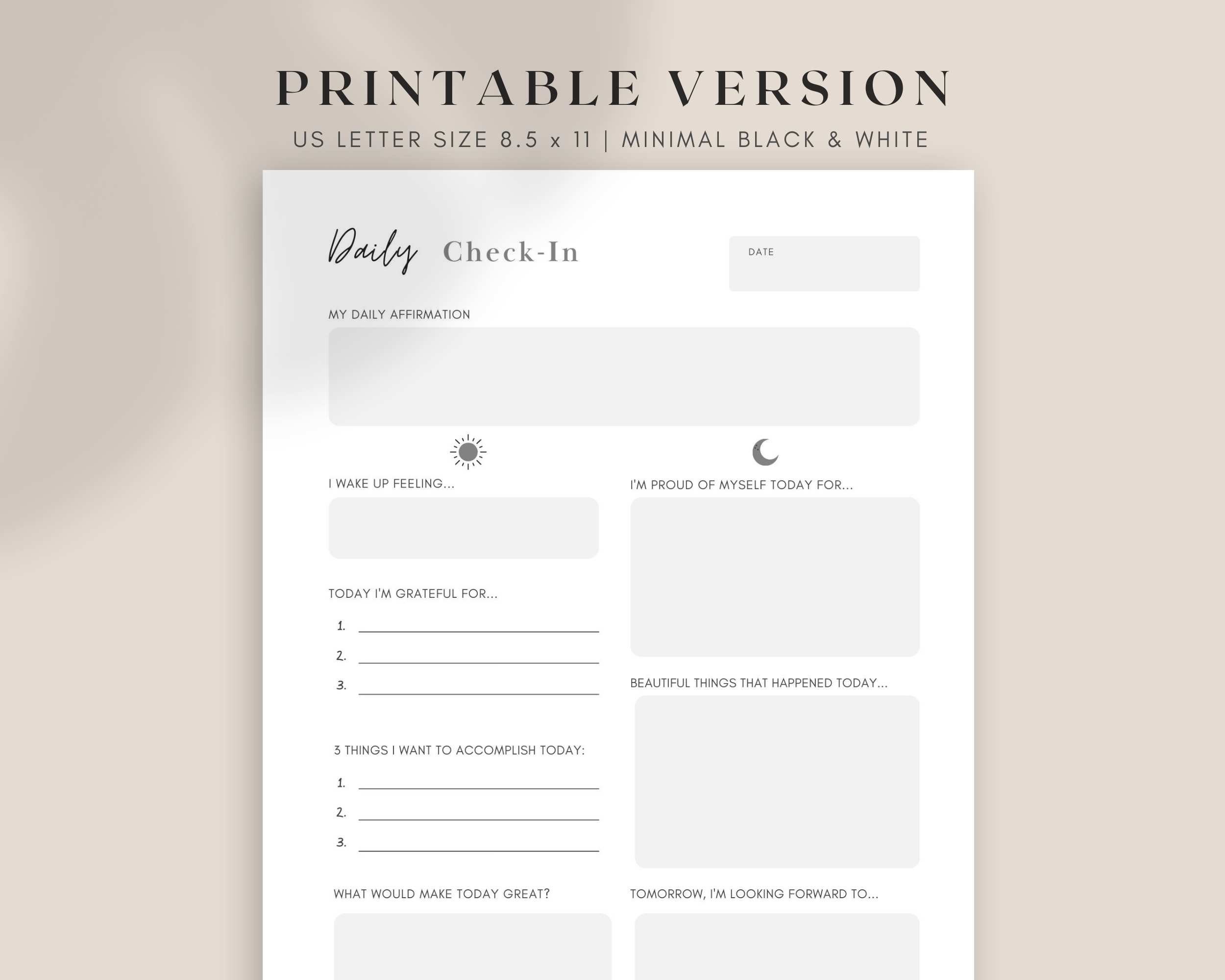 Digital Daily Reflections Template, 5 Minute Daily Gratitude, iPad ...