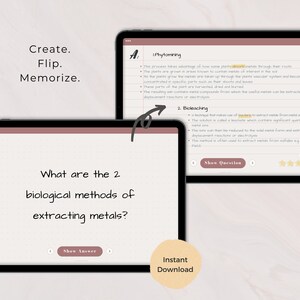 48 Digital Flashcards, Study Cards for Goodnotes, Notability, Pink ...