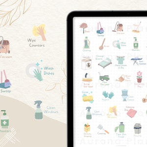 Cleaning Digital Planner Stickers for Goodnotes, Chores Stickers for ...