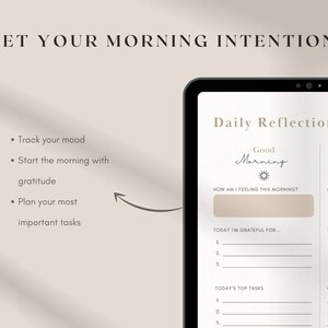 Digital Daily Reflection Journal Template, Gratitude Journal, Bedtime ...