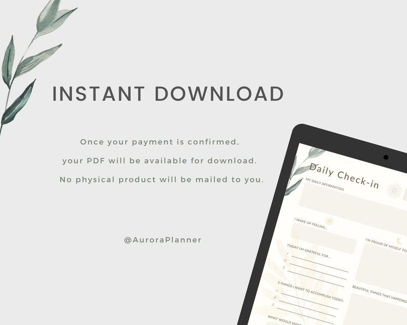 Daily Check in Digital & Printable Journal Mindfulness Self - Etsy