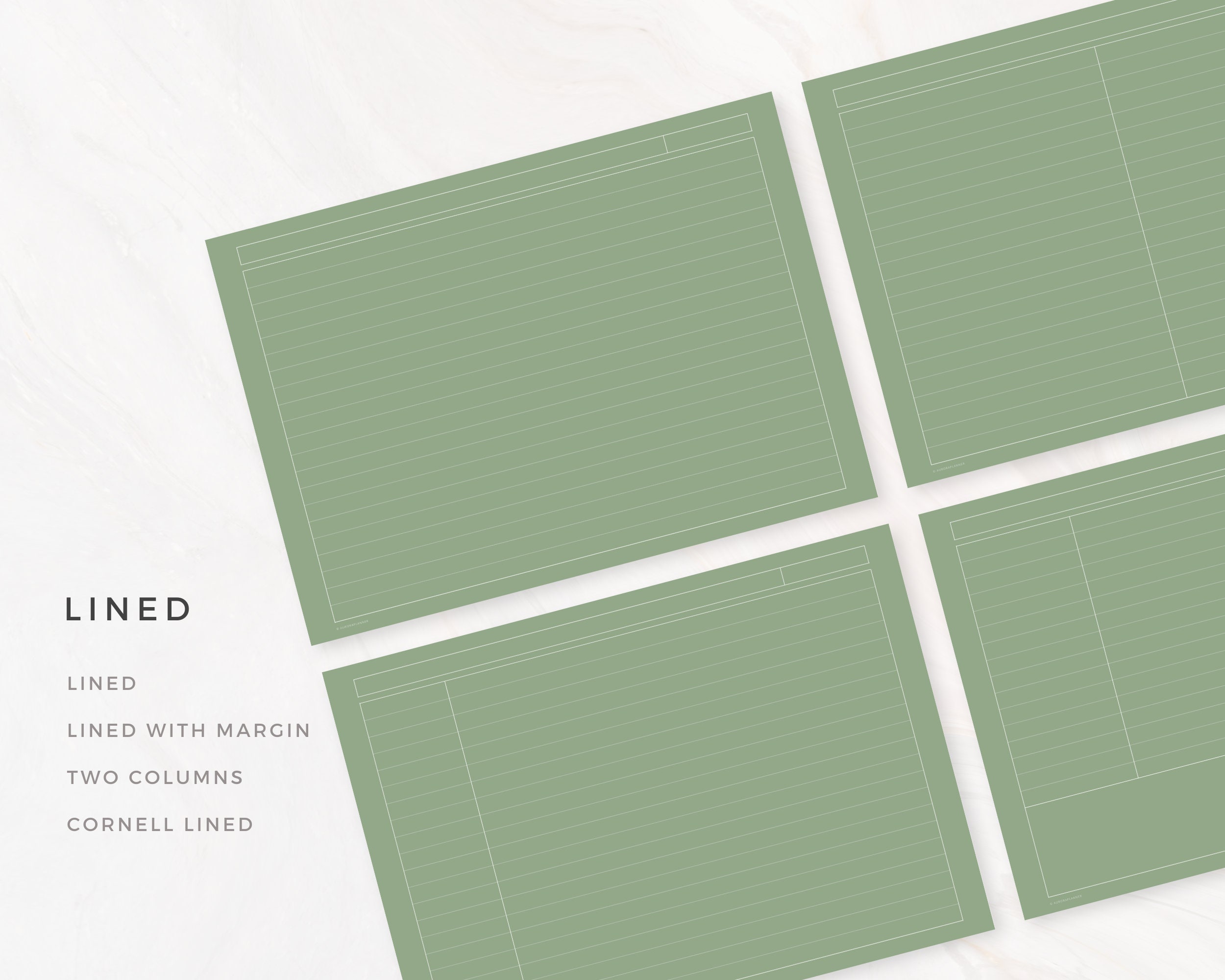 Landscape Digital Note Taking Template Goodnotes, Horizontal Template ...