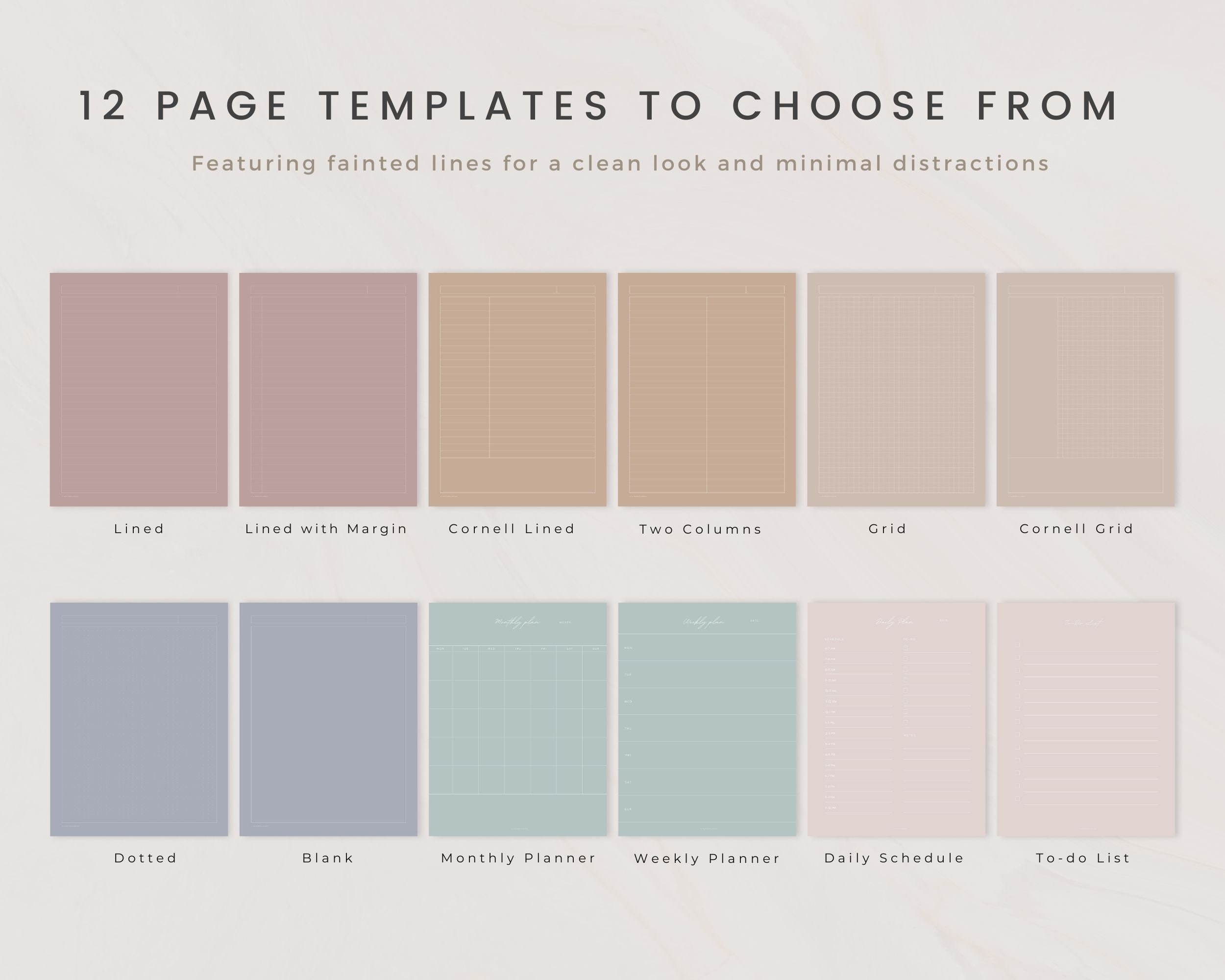 Digital Note Taking Template, Digital Notepad, Note Taking Template ...