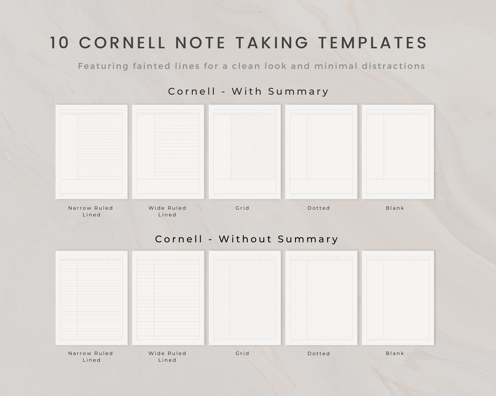 Cornell Digital Note Taking Template Digital Notepad Note | Etsy