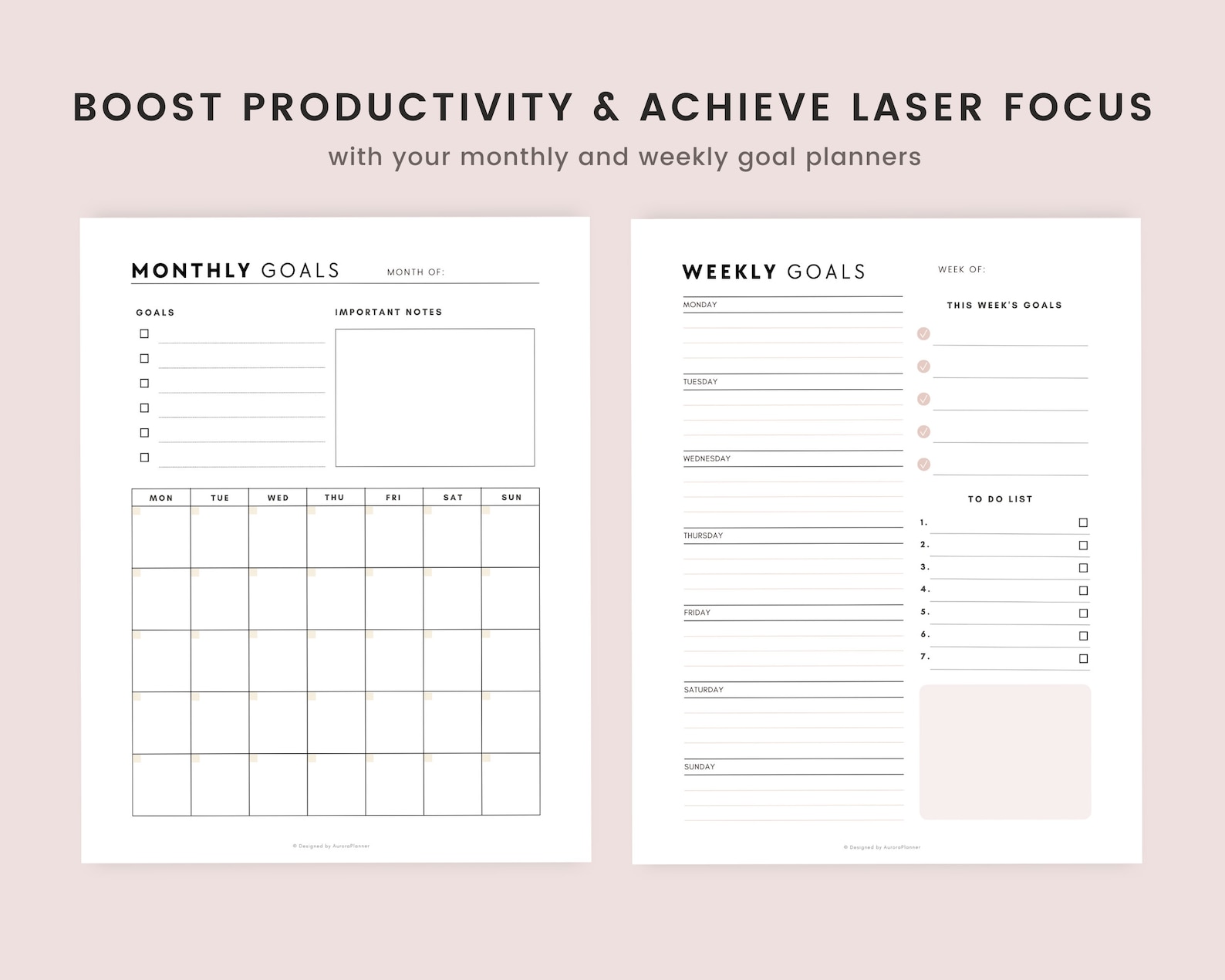 Goal Planner Bundle Printable, 2023 Goals Tracker, SMART Goal Setting ...