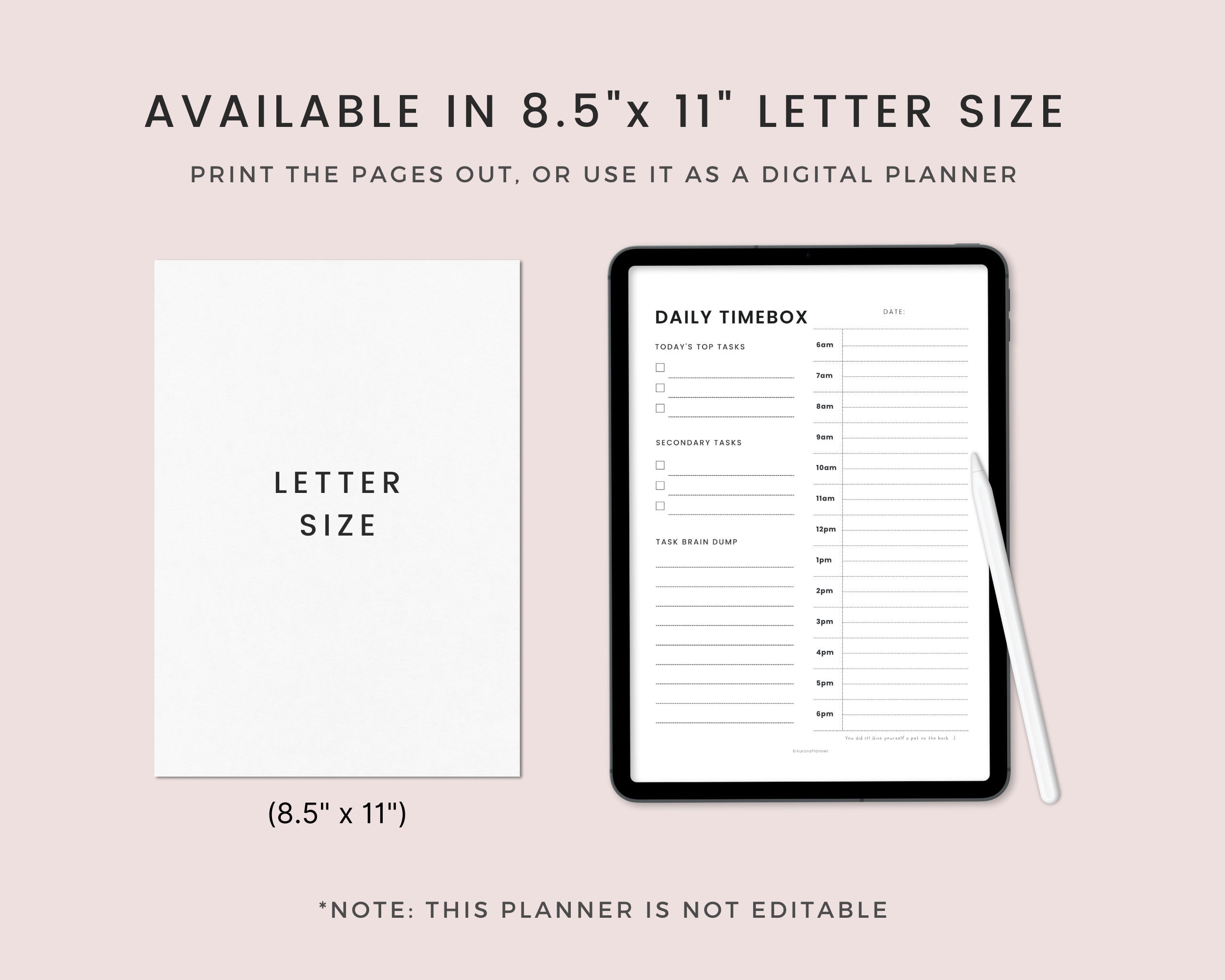 Time Box Planner Bundle Printable Weekly Daily Hourly Time - Etsy