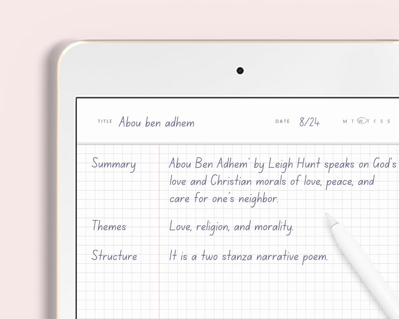 Study Digital Note Taking Template, Student Lecture Notes Template ...