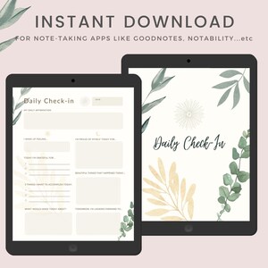 Daily Check in Digital & Printable Journal | Mindfulness, Self ...