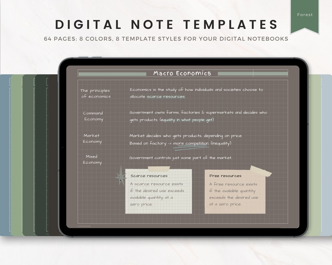 Landscape Digital Note Taking Template Goodnotes, Horizontal Template ...